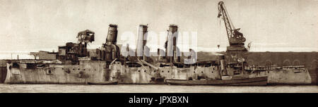 HMS Vindictive after the Zeebrugge raid Stock Photo - Alamy