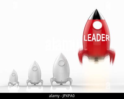 leadership concept with 3d rendering rocket launch Stock Photo - Alamy