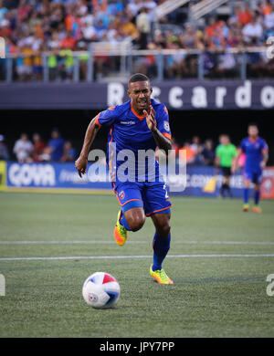 Miami, Florida, USA. 2nd August, 2017. Miami FC midfielder Michael ...