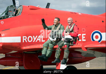 Red Arrows Squadron Leader Mike Ling at RAF Scampton Stock Photo - Alamy