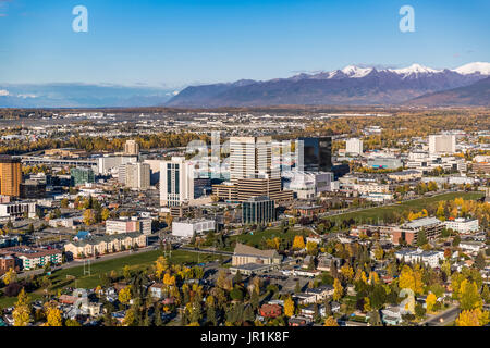 Aerial View Of Downtown Anchorage And The Delaney Park Strip With Cook ...