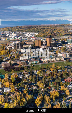 Aerial View Of Downtown Anchorage And The Delaney Park Strip With Cook ...