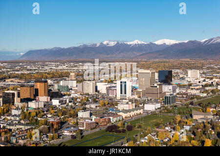 Aerial View Of Downtown Anchorage And The Delaney Park Strip With Cook ...