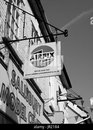 Airfix sign over retail shop, UK manufacturer of injection moulded ...