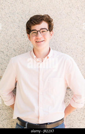 Portrait of typical american teenager in last year of high school Stock ...