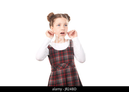 Scared school girl Stock Photo - Alamy