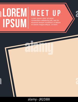 cool colorful background meet up card design style Stock Vector Image ...