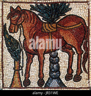 Libya, Qasr Libya. Byzantine Mosaic from the mid-6th Century A.D ...