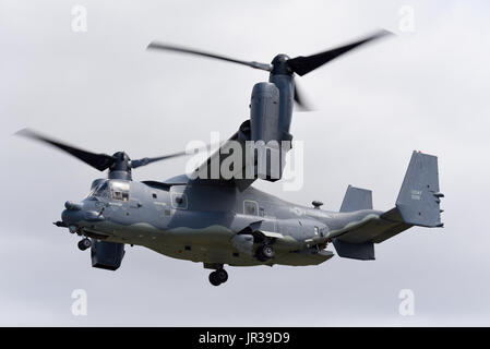 Bell Boeing V-22A Osprey 11-0061 of the US Air Force flying at an ...