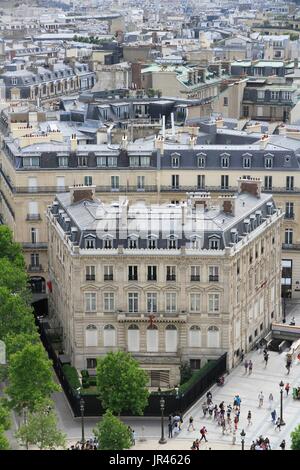 Haussmann building of the Qatari embassy, in the center of Paris, Ile ...