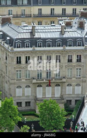 Haussmann building of the Qatari embassy, in the center of Paris, Ile ...