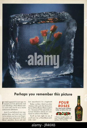Four roses whiskey vintage advert in a magazine 1951 Stock Photo - Alamy