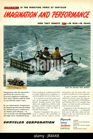 1940s USA Chrysler Magazine Advert Stock Photo - Alamy