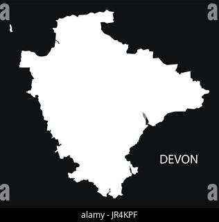 vector administrative map of the county Devon, England Stock Vector Art ...