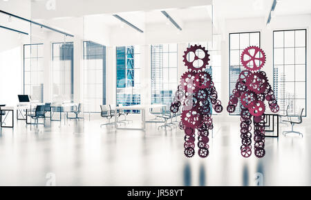 Concept of cooperation or maybe family with two figures presenting ...