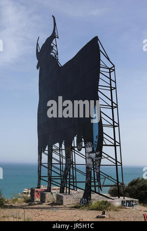 Spain, Andalusia, El Toro Osborne, symbol of the Spanish bull in a ...