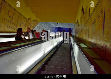 Naples Metro underground Toledo station escalators Stock Photo - Alamy