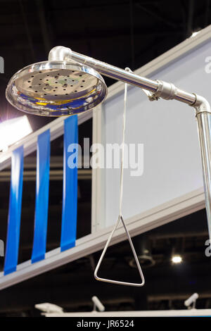 An emergency safety shower in a chemical science laboratory workplace ...