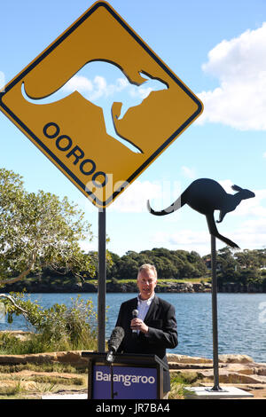 Pictured: Exhibition curator Geoffrey Edwards speaking at the media ...
