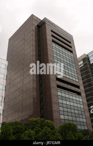 A Toyota Motor Corporation (TMC) signboard on display outside its ...