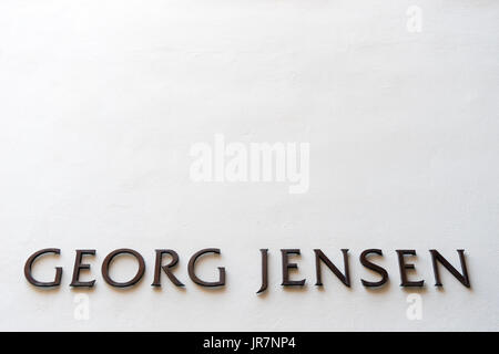 Georg Jensen logo on facade, Copenhagen Stock Photo - Alamy