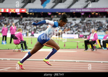 Kadeena Cox competing in the T38 400m final at the World Para Athletics ...