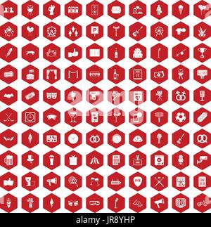 Events and Entertainment red icons set. For web design and application ...