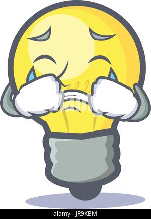 Crying lamp yellow with cartoon character shape Stock Vector Image ...