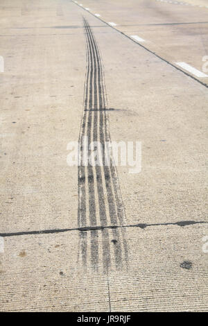 Brake trace on a road Stock Photo - Alamy
