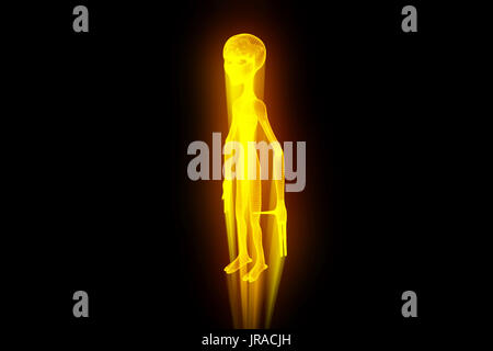 Alien in Hologram Wireframe Style. Nice 3D Rendering Stock Photo - Alamy