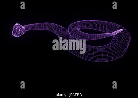 Snake in Hologram Wireframe Style. Nice 3D Rendering Stock Photo - Alamy