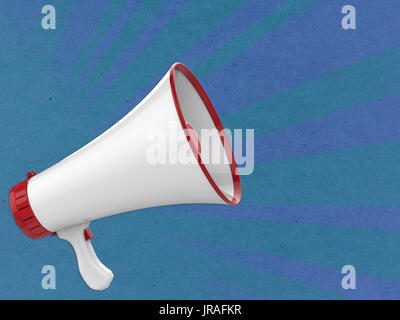 3d rendering megaphone calling with ray on blue background Stock Photo ...
