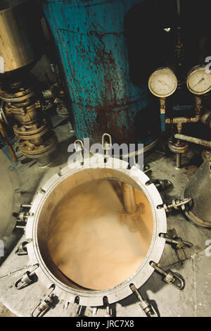 Textile Industry, Dyeing Machine Chemical Tanks Stock Photo - Alamy