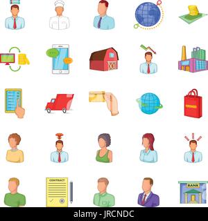 Distributive trades icons set, cartoon style Stock Vector Image & Art ...