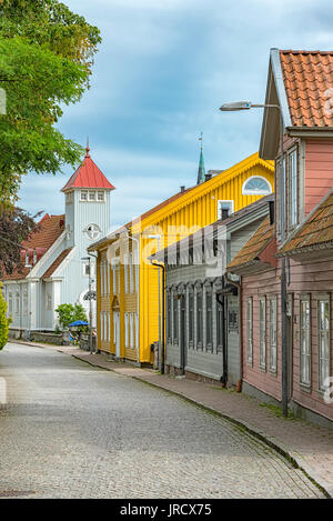 View of small swedish town Stock Photo - Alamy