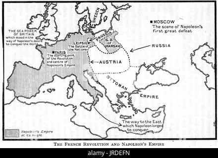 Map showing Napoleon's Empire, France, 1810. From France, Mediaeval and ...