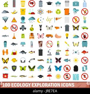 Debris icons set, flat style Stock Vector Image & Art - Alamy
