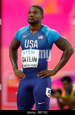 United States' Justin Gatlin reacts after winning the Men's 100 meters ...