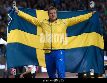 Sweden's Daniel Stahl celebrates after winning the gold medal in the ...
