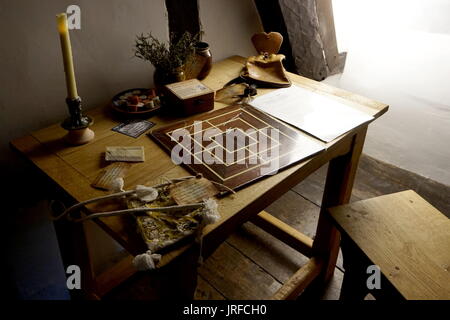 Medieval writing desk Stock Photo - Alamy