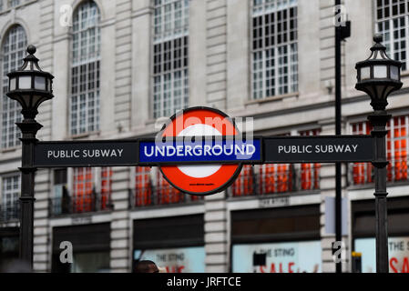 Sign & logo above public transport people entrance to Wimbledon ...