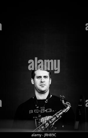 Sam Roberts performing at a music festival in British Columbia Canada ...