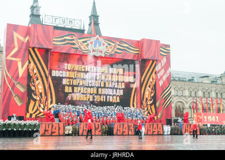 MOSCOW, RUSSIA - November 7, 2014 - Parade on Red Square in Moscow ...