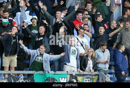 Hannover 96 ultras in the stands during the pre-season friendly match ...