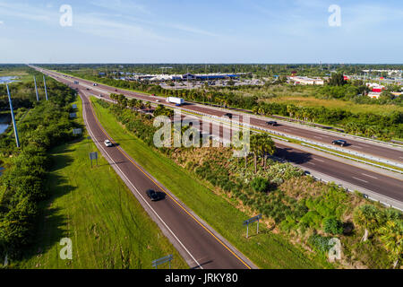 Aerial View Of Interstate Highway 95 Looking South Towards Miami Stock ...