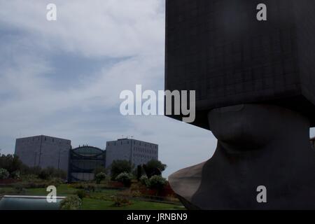 Human blockhead sculpture outside Central library, Nice, France Stock ...