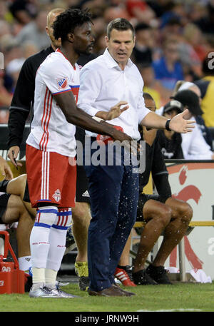 Greg Vanney, the coach of the United States' LA Galaxy, looks on during ...
