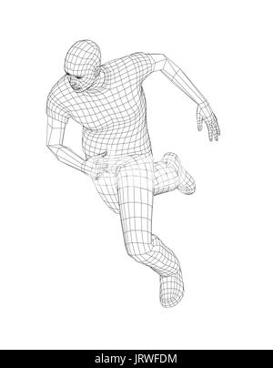 Wire frame running man Stock Vector Image & Art - Alamy