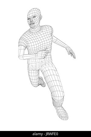 Wire frame running man Stock Vector Image & Art - Alamy