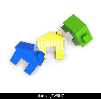colorful mock up house on white background Stock Photo - Alamy